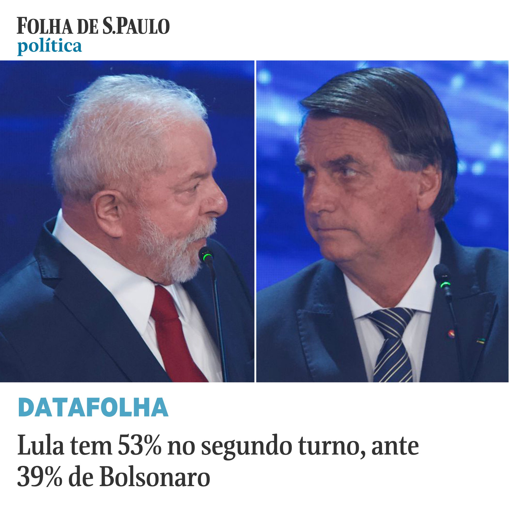 Datafolha desta sexta: Lula segue com 45%; Bolsonaro oscila dois pontos para cima e tem 34% ...