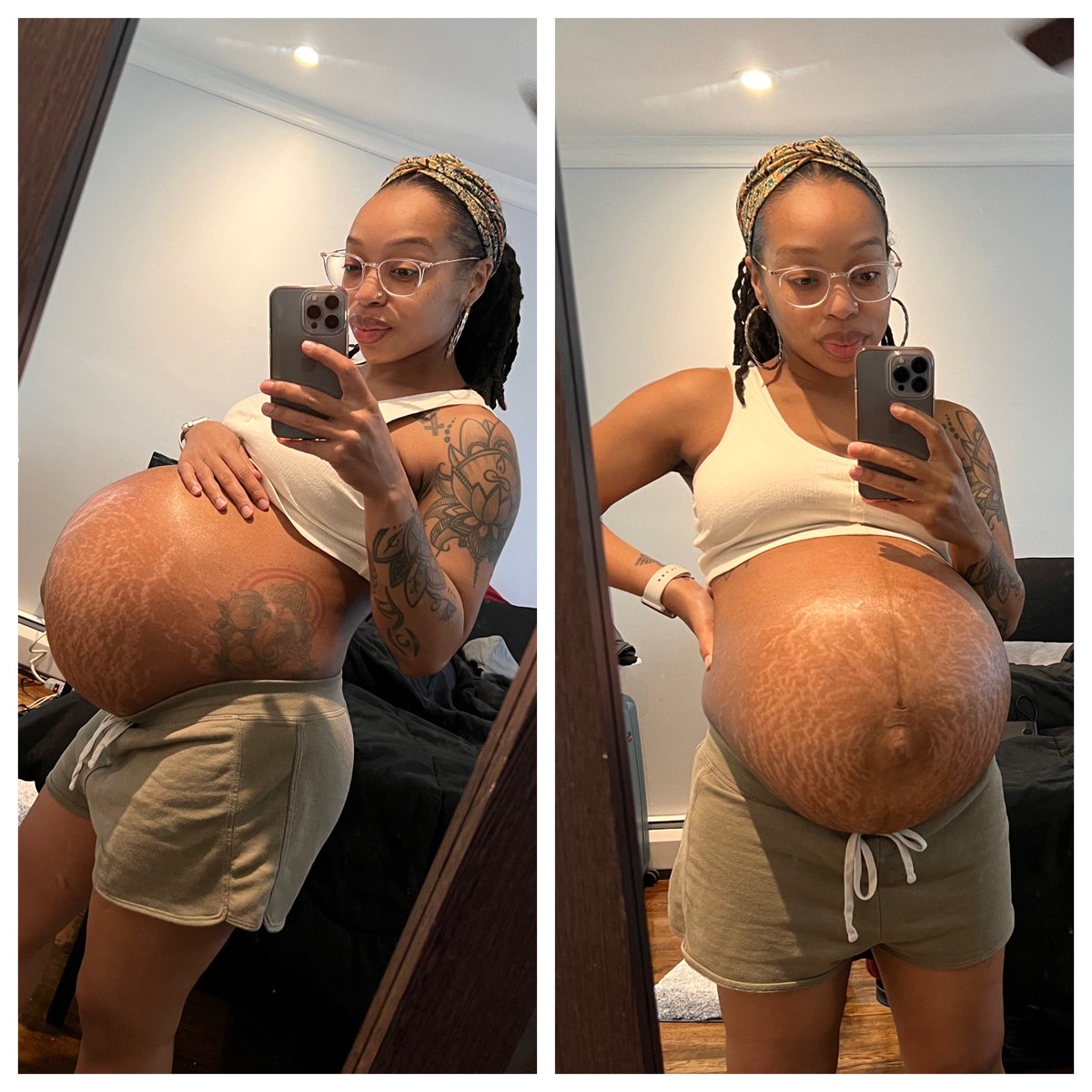 9 Months Pregnant With Triplets