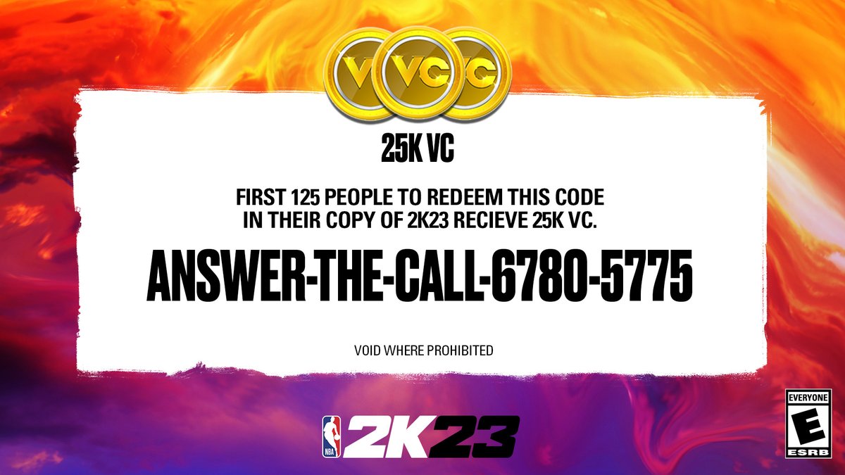 NBA 2K on Twitter: "#2KDay 25K VC Locker Code First 125 people to enter this code in NBA 2K23 ...