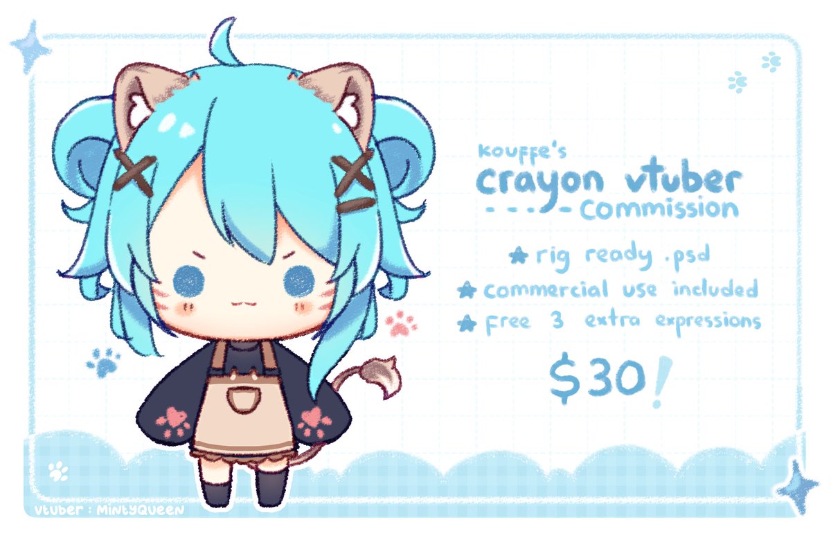 blue 💙 파란 magical girl vtuber on Twitter: "RT @kokouffee: ⭐ vtuber model commission open ⭐ hello ...