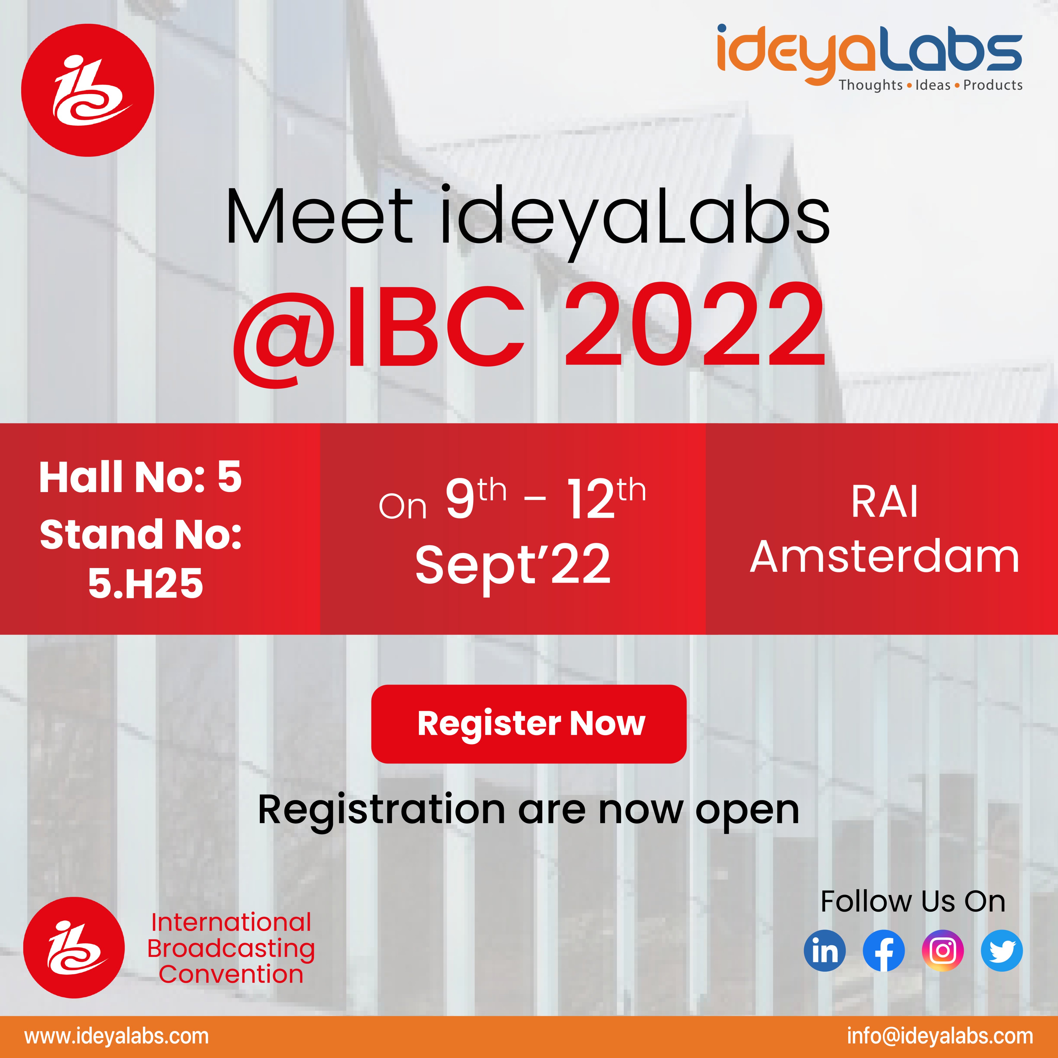 ideyaLabs on Twitter: "We are happy to invite you to visit our booth in Hall 5, Stand No: 5.H25 ...