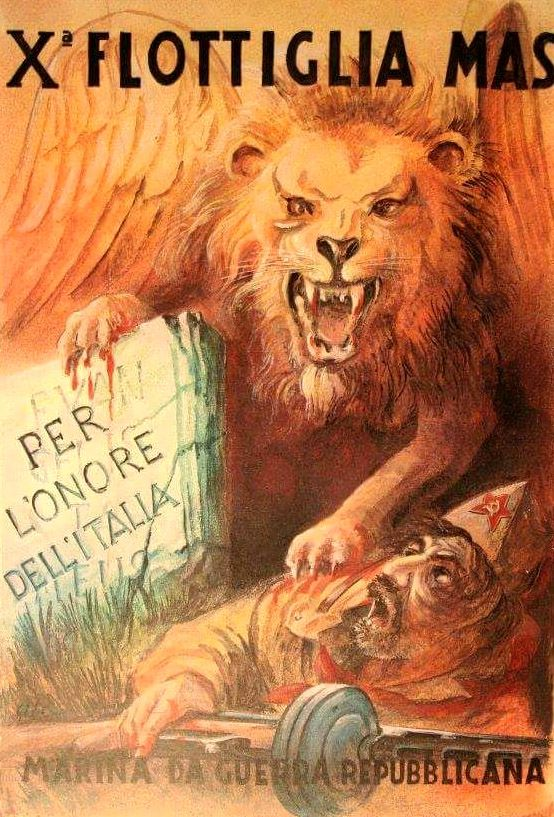 'Decima!' — Italian poster from the Second World War (1944) showing a ...