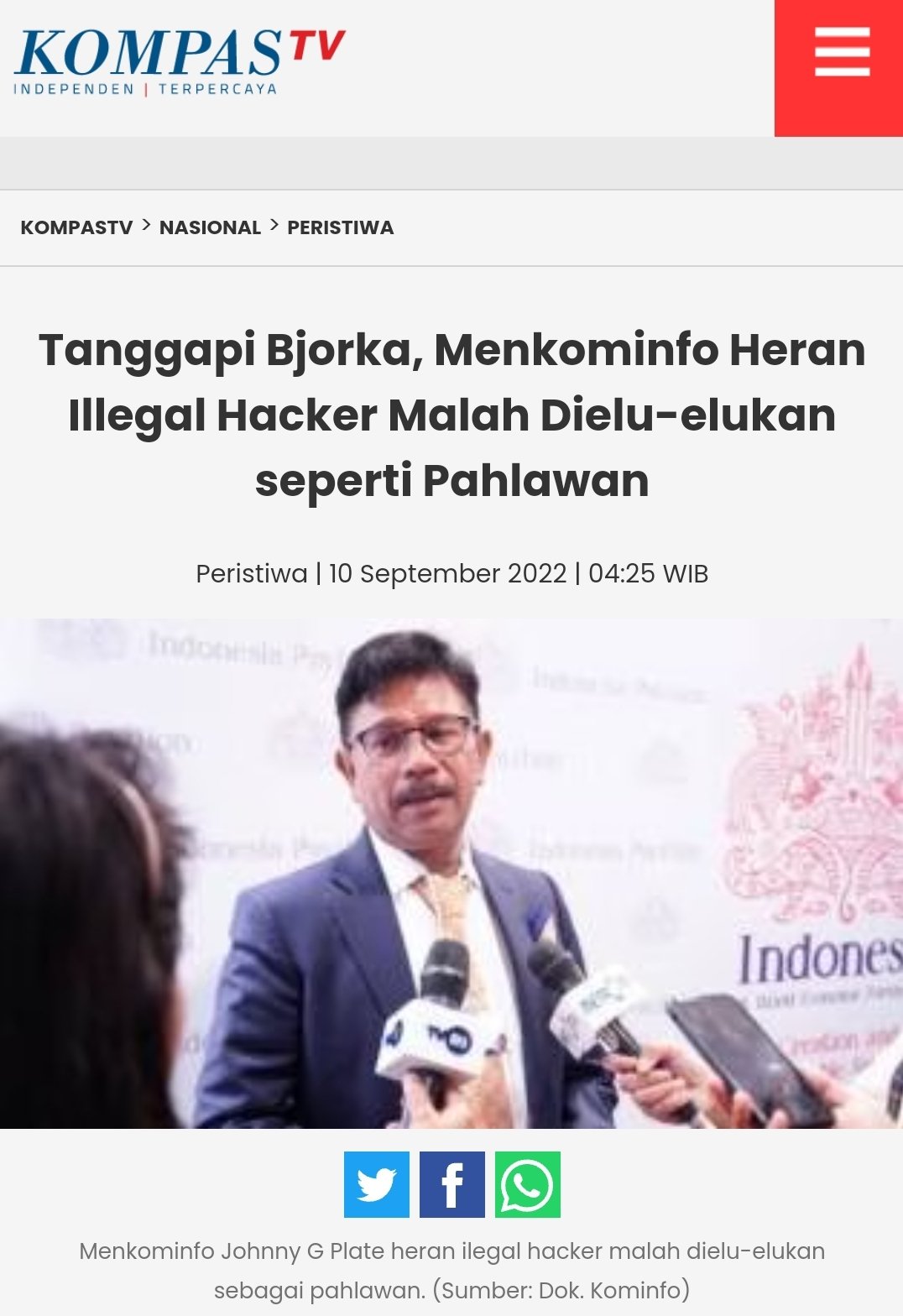 Opposite090192 on Twitter: "Papa Johni G Plate kesal masyarakat anggap Bjorka sebagai pahlawan ...