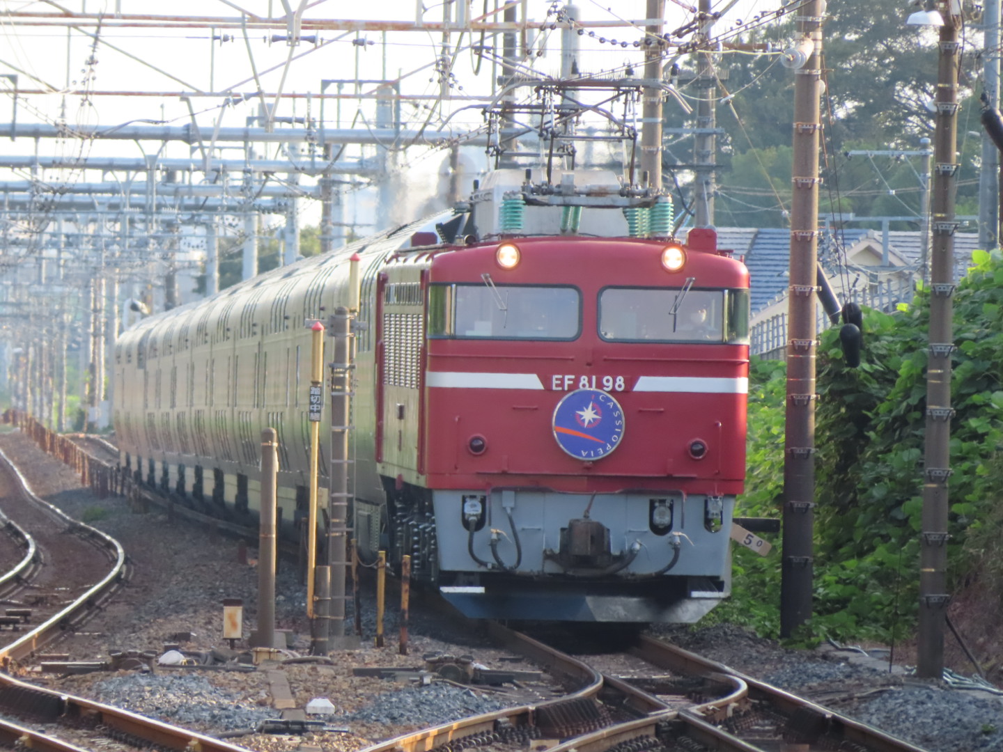 小江戸三郎太 on Twitter: "今日の #カシオペア紀行 牽引機は2日(金)と同じくEF81-98でした※蓮田駅にて。高崎線内での人身事故等の影響でやや遅れました。 #JR東日本 ...