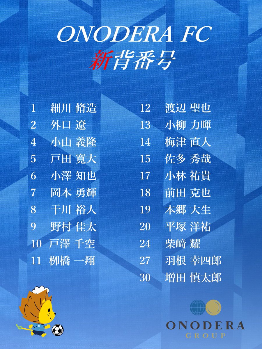 ONODERA FC(旧LEOC FC) on Twitter: "【ご報告】 今シーズンからのONODERA FCへのチーム名変更に伴い、シーズン途中ではございますが、ユニフォーム並びに背 ...