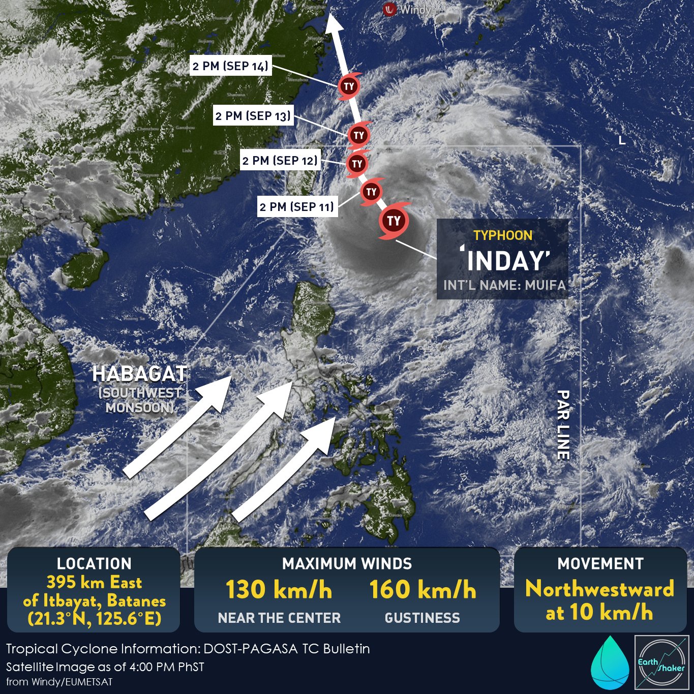 Earth Shaker PH on Twitter: "UPDATE SA TYPHOON INDAY Patuloy ang paglakas ng TC #IndayPH ...