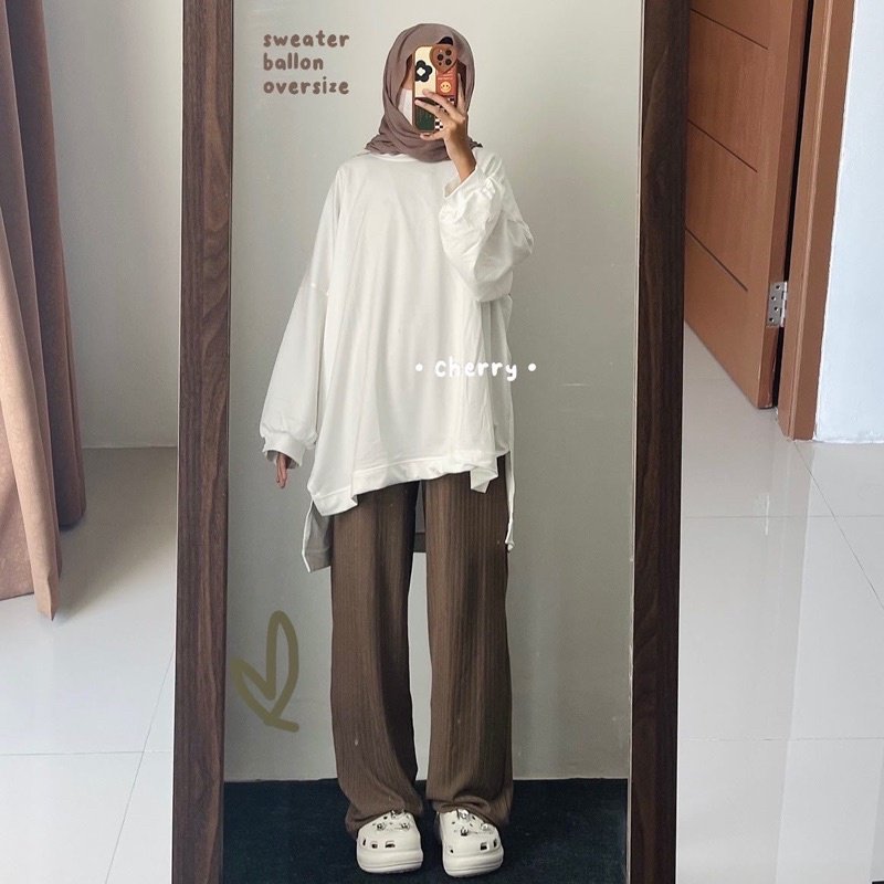 Aesthetic Stuff on Twitter: "Sweater oversized https://shope.ee/1L3TgcpKxU Kulot knit https ...