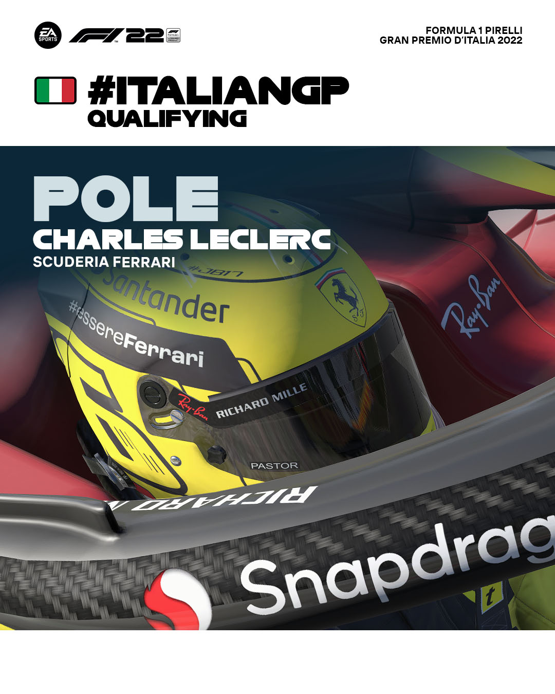 EA SPORTS F1® 22 on Twitter: "It's @ScuderiaFerrari's @Charles_Leclerc who will be starting on ...