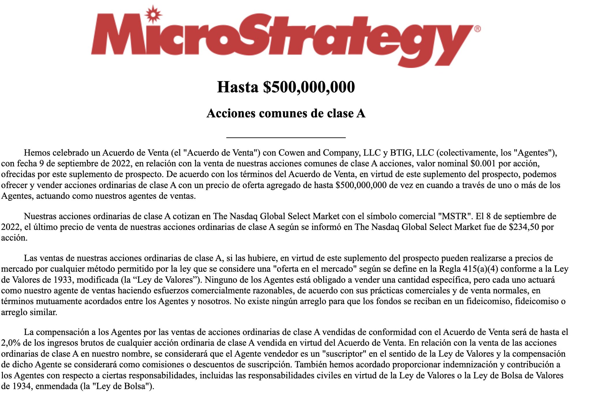 The Billions on Twitter: "🤯MicroStrategy venderá $ 500 millones de acciones para financiar ...