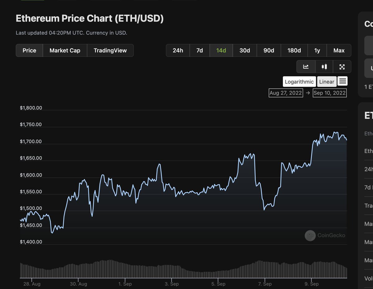 There's this thing called the "ETH merge" set to happen next week. You ...
