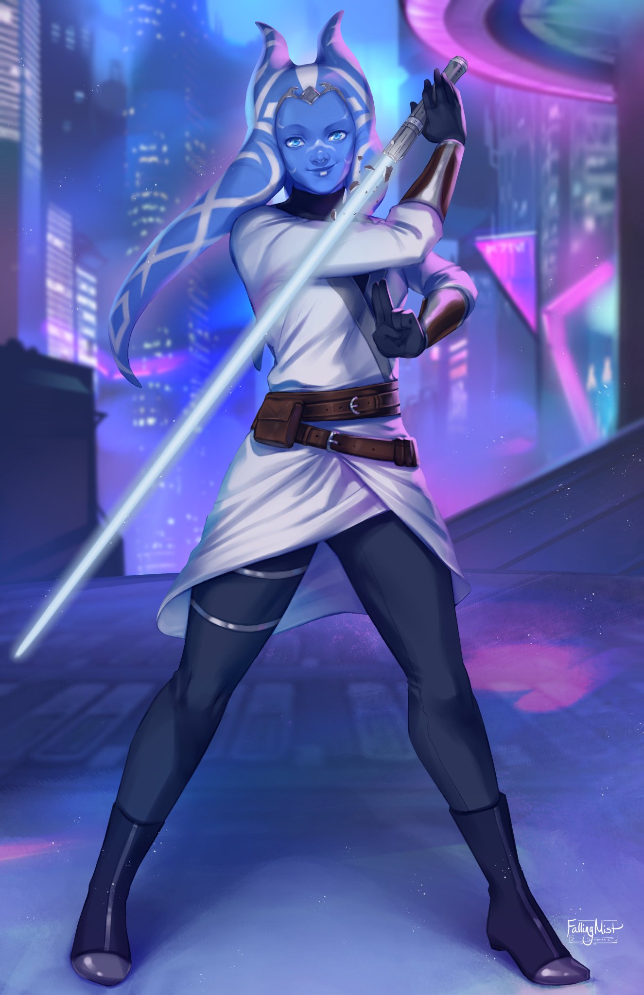 FallingMist on Twitter: "#swtor art commission of a togruta jedi! Always fun doing Star Wars art ...