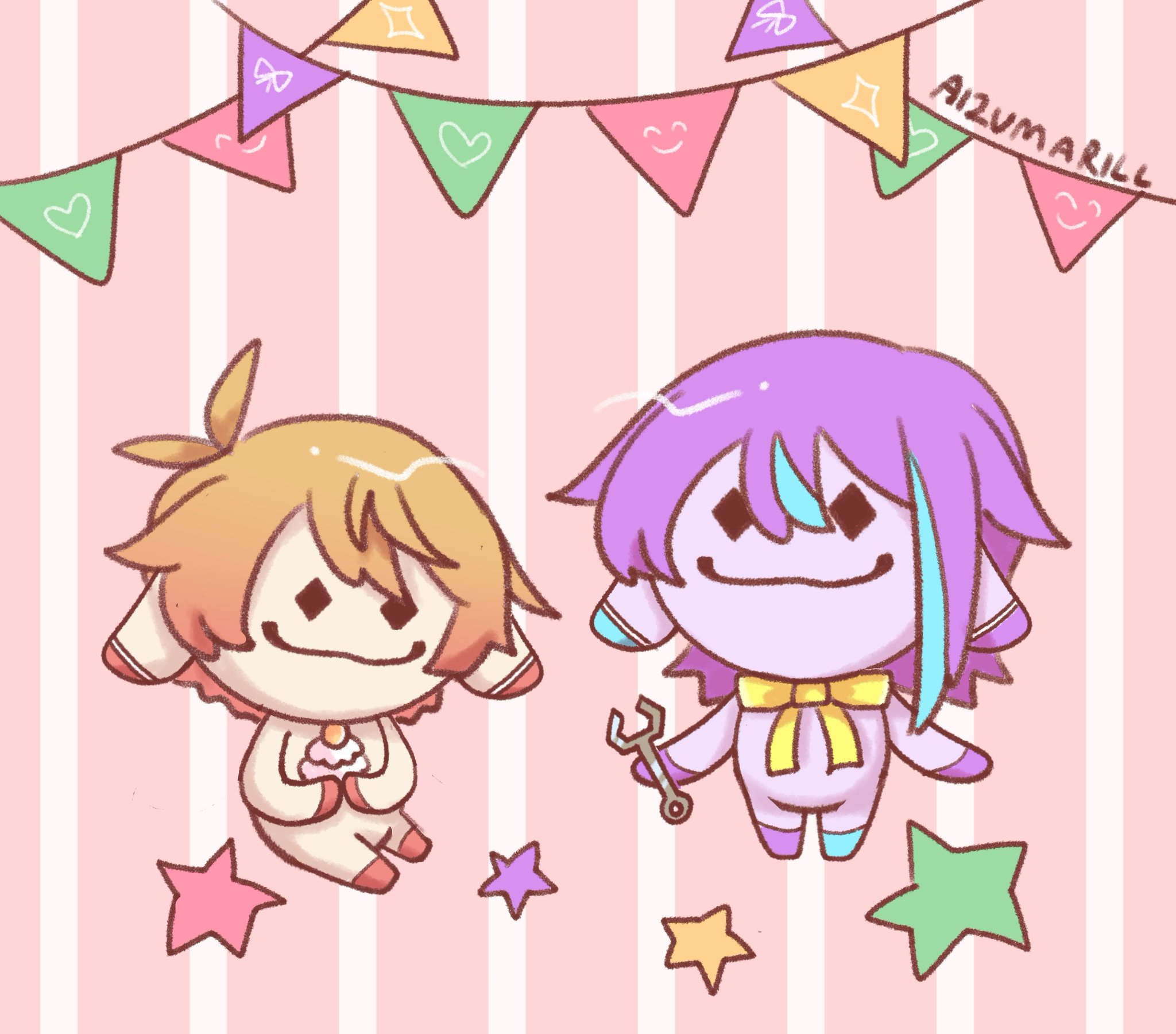 Aizu posted a new art! on Twitter: "May I present to you: Ararui and Arakasa 🎈🌟 #Prsk_FA #prsk ...
