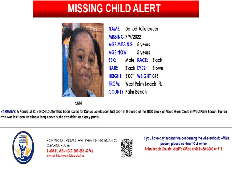 FDLE on Twitter: "Please share this post! A Florida MISSING CHILD Alert has been issued for ...