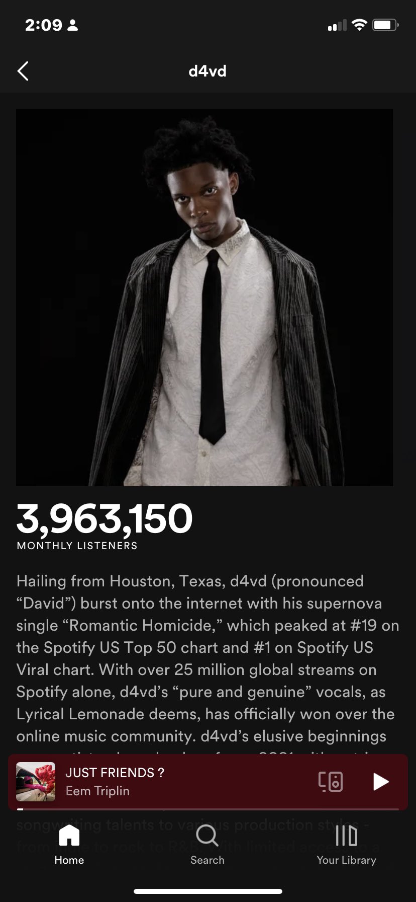 d4vd on Twitter: "what we doing to celebrate 4 mil??? https://t.co/7MU05BKSXm" / Twitter