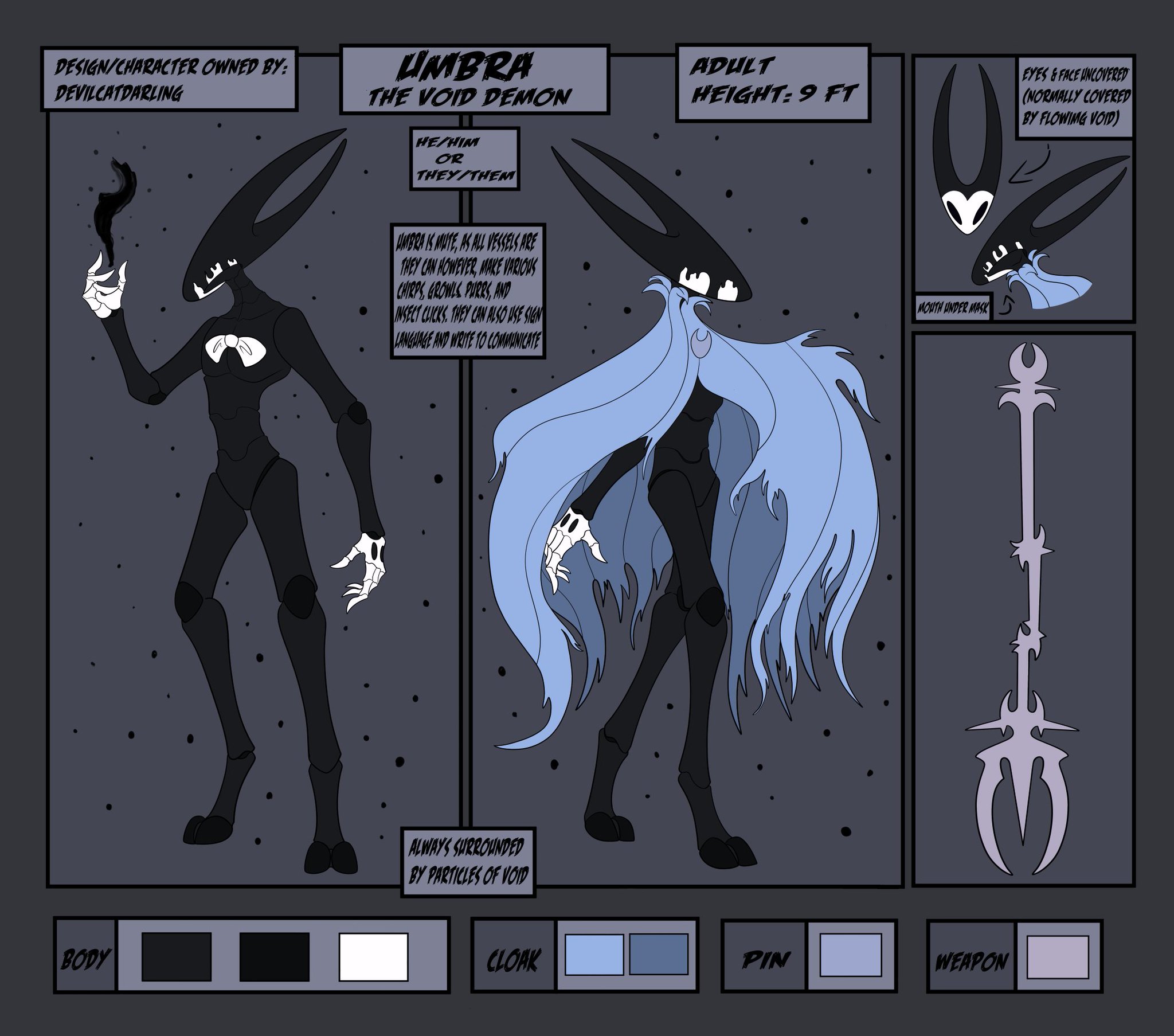 🦋Night🦋 on Twitter: "Umbra's new reference sheet is finished! Umbra is my Hollow Knight vessel ...