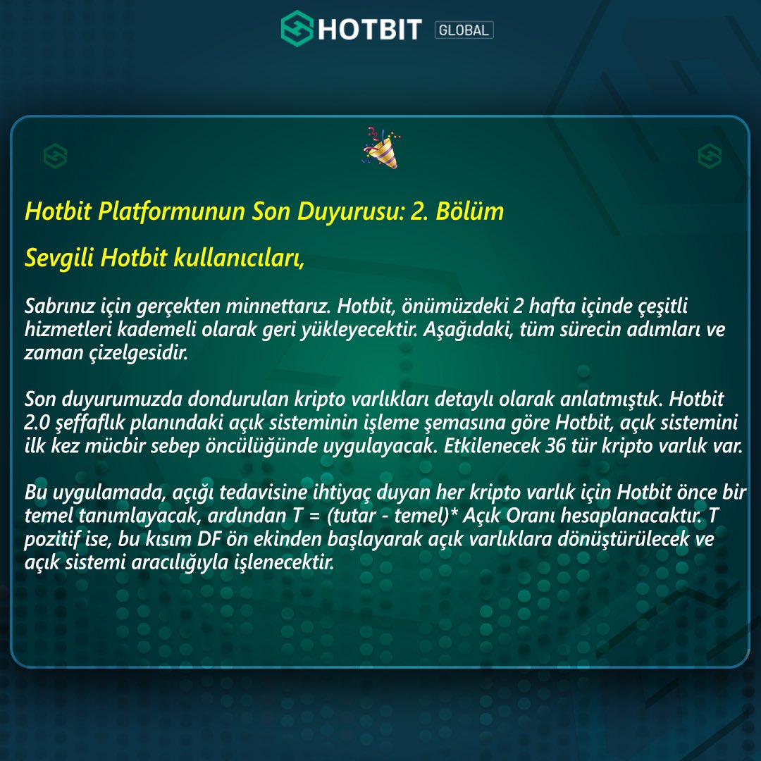 Hotbit Türkiye on Twitter: "💚 DUYURU 💚 👇🏻 https://t.co/evtw0ft4Vl https://t.co/eOXkUGiWvW" / Twitter