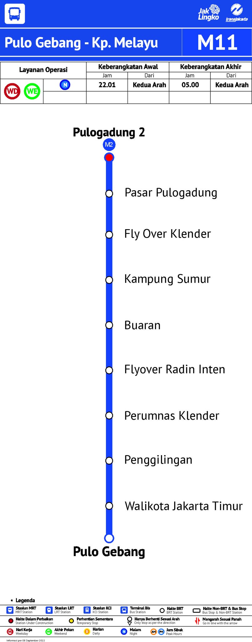 Transportasi Jakarta on Twitter: "@muhrodi_92 Hai kak. Berikut peta rute M11. Trims ^SJ https ...