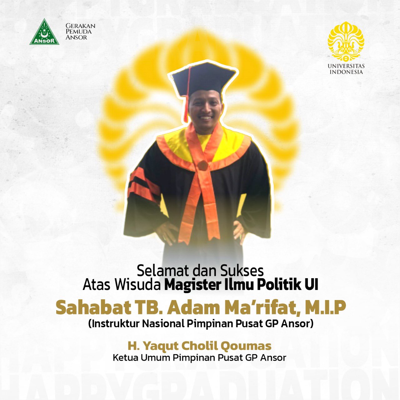 Gerakan Pemuda Ansor on Twitter: "Selamat dan Sukses Atas Wisuda Magister Ilmu Politik ...