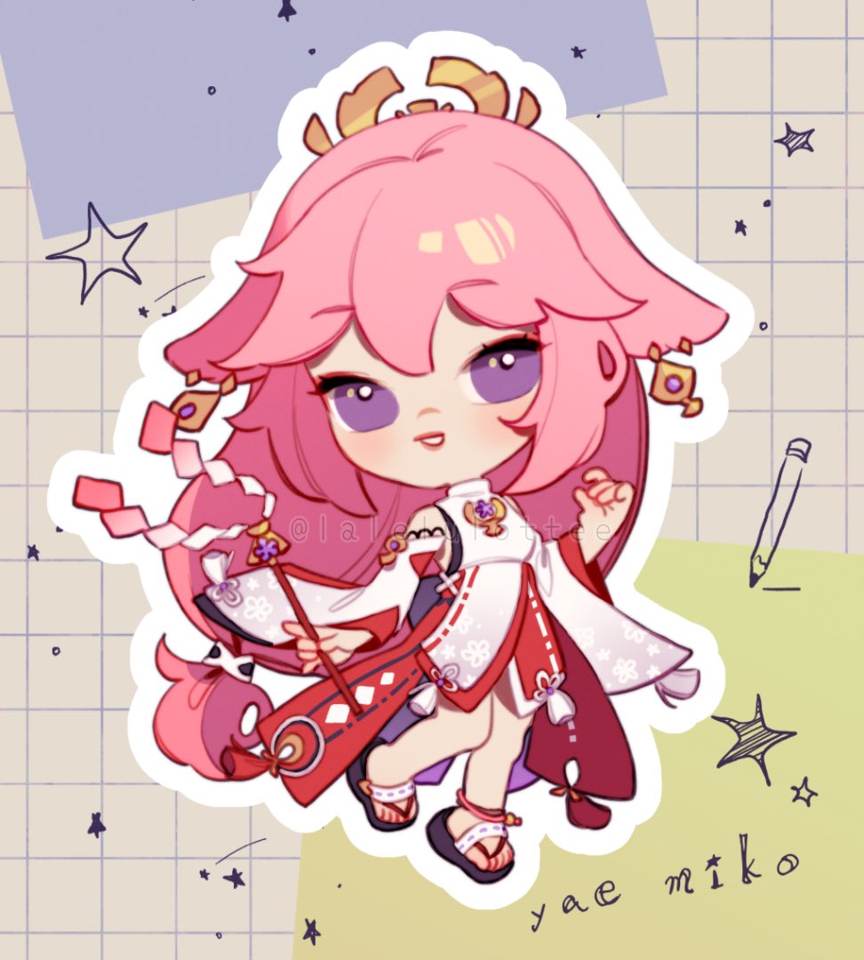 雷神バアル 「eimiko chibis #GenshinImapct #原神 」|lotte 🌙のイラスト
