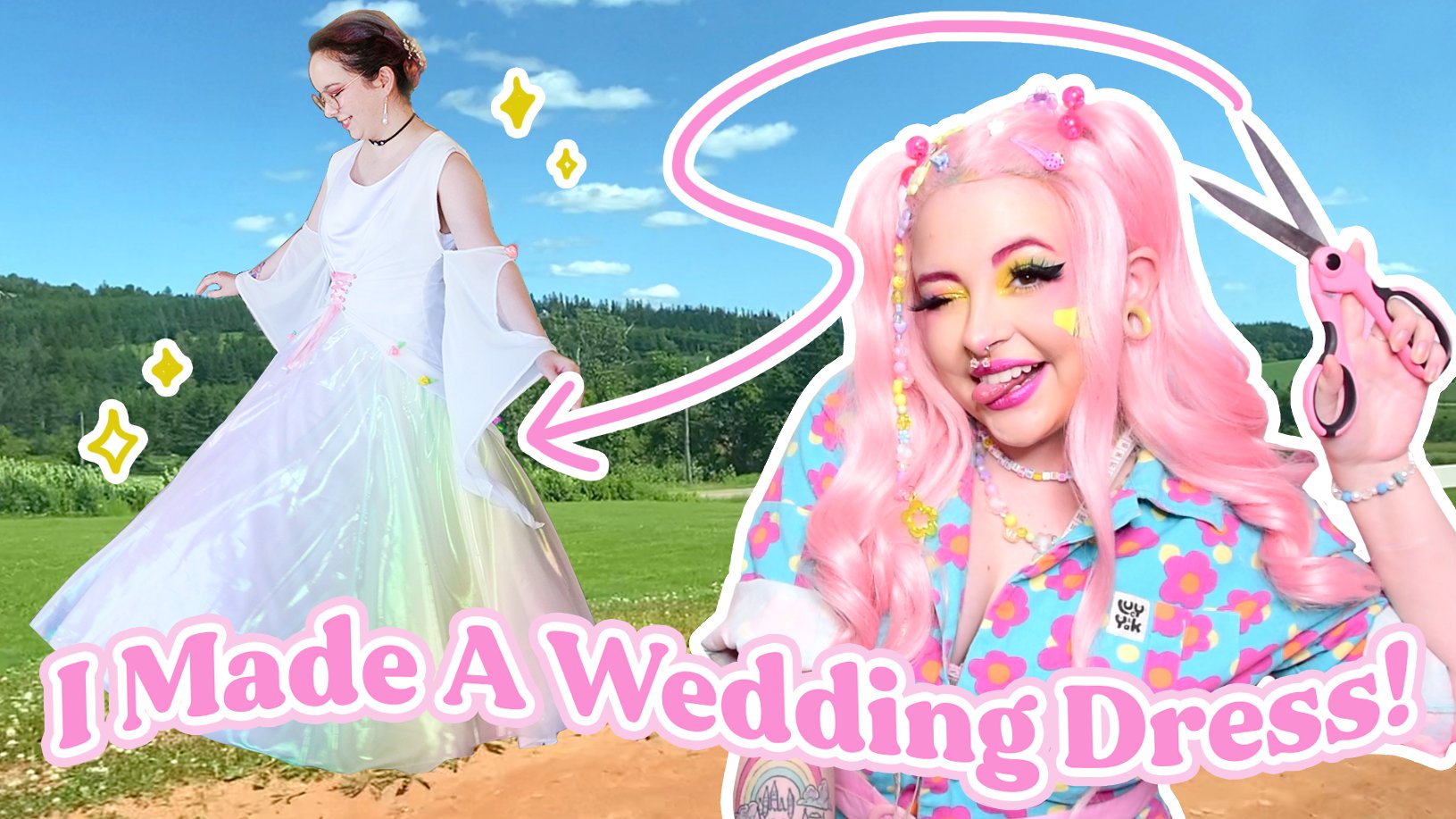 Rainbow Themed Wedding Dress