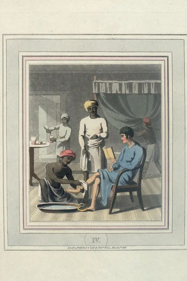 1. An indian servant washes the feet of his european master from “The ...