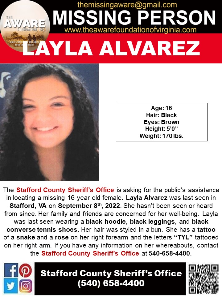The Aware Foundation On Twitter Missing Juvenile Stafford Va