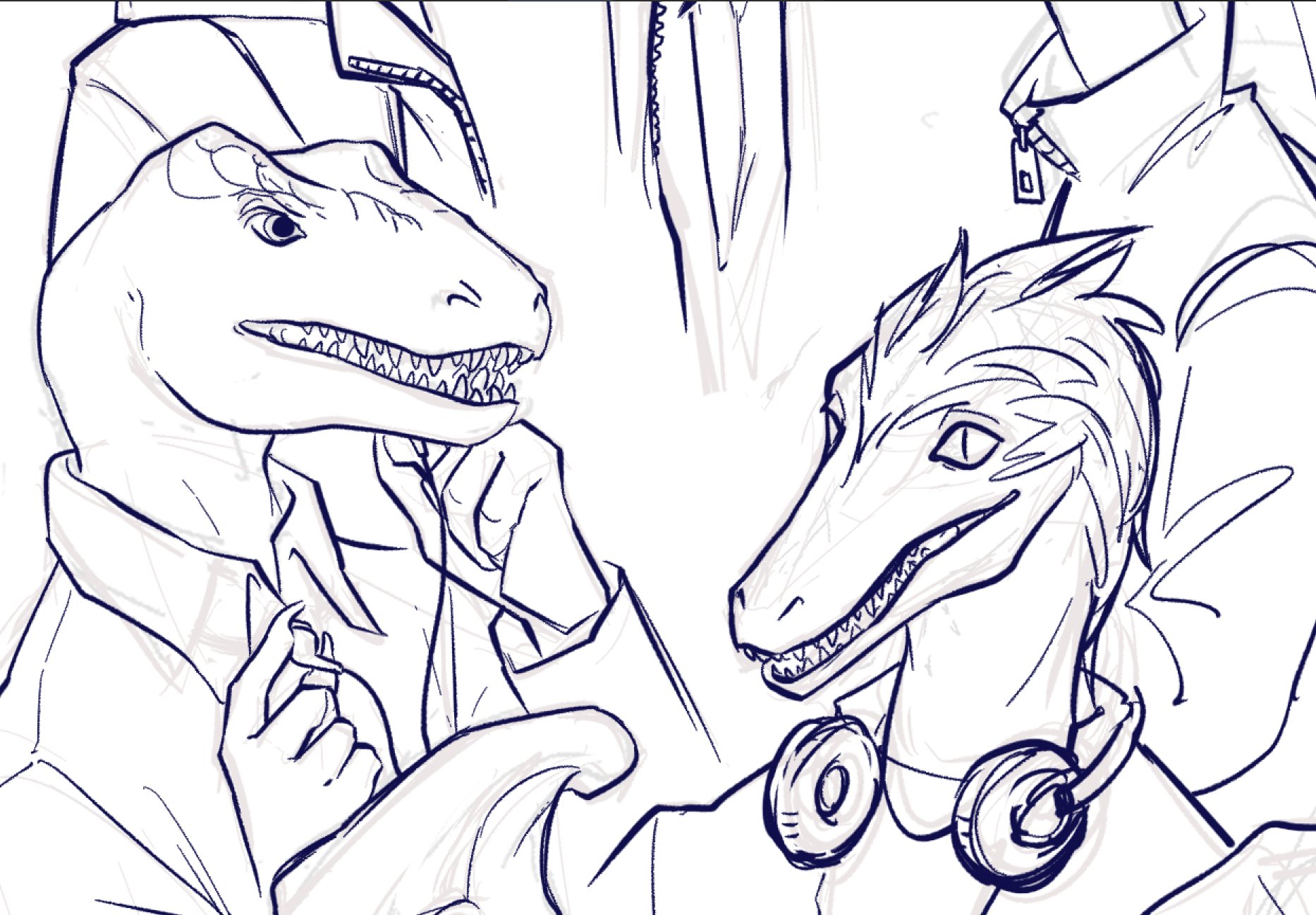 Snake on Twitter: "I used to draw a lot of anthropomorphic dinosaurs as a kid. I'm returning to ...