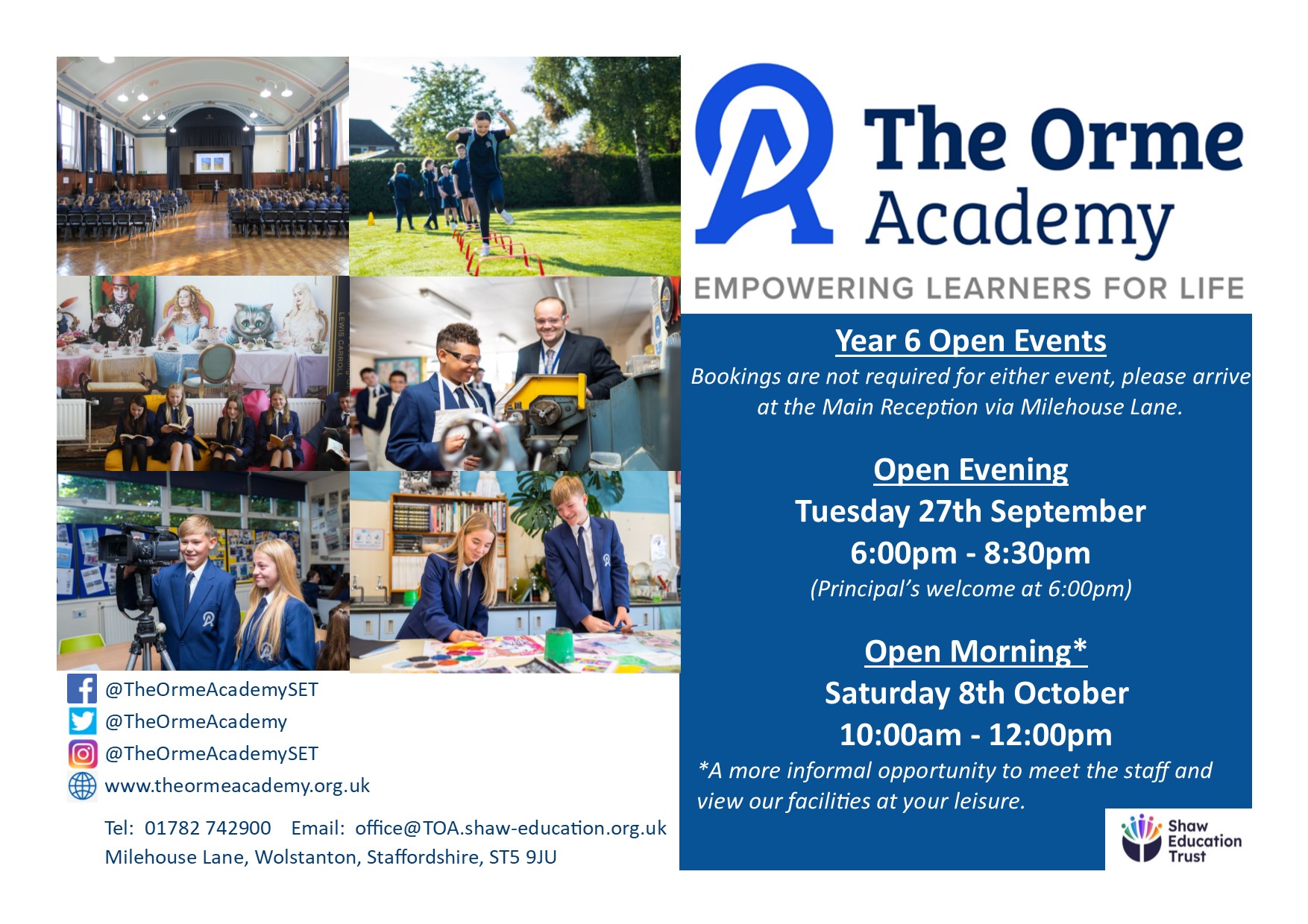 The Orme Academy on Twitter: "We would like to invite you to our Year 6 Open Events. Please do ...