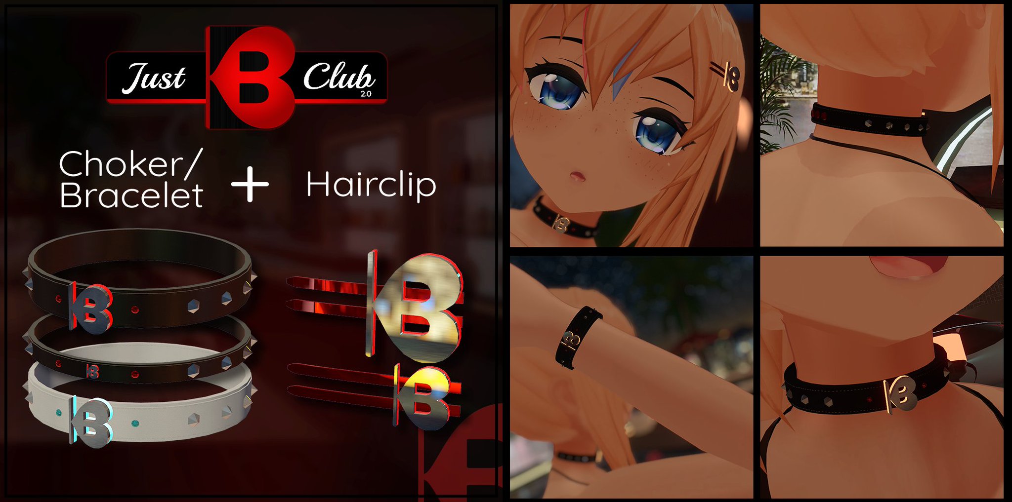 Blue on Twitter: "Just B Club Choker + Hairclip avatar accessories are now available for my ...