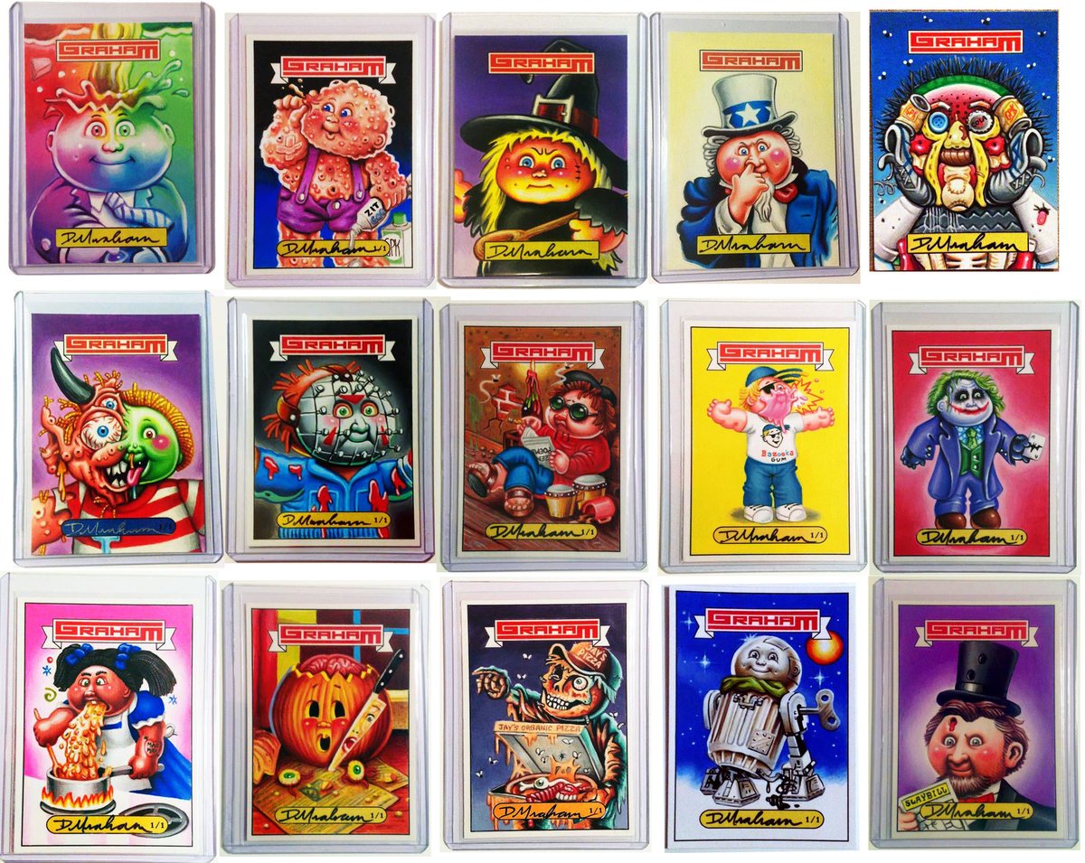 Some Garbage Pail Kids sketch cards I painted up #gpk #garbagepailkids ...