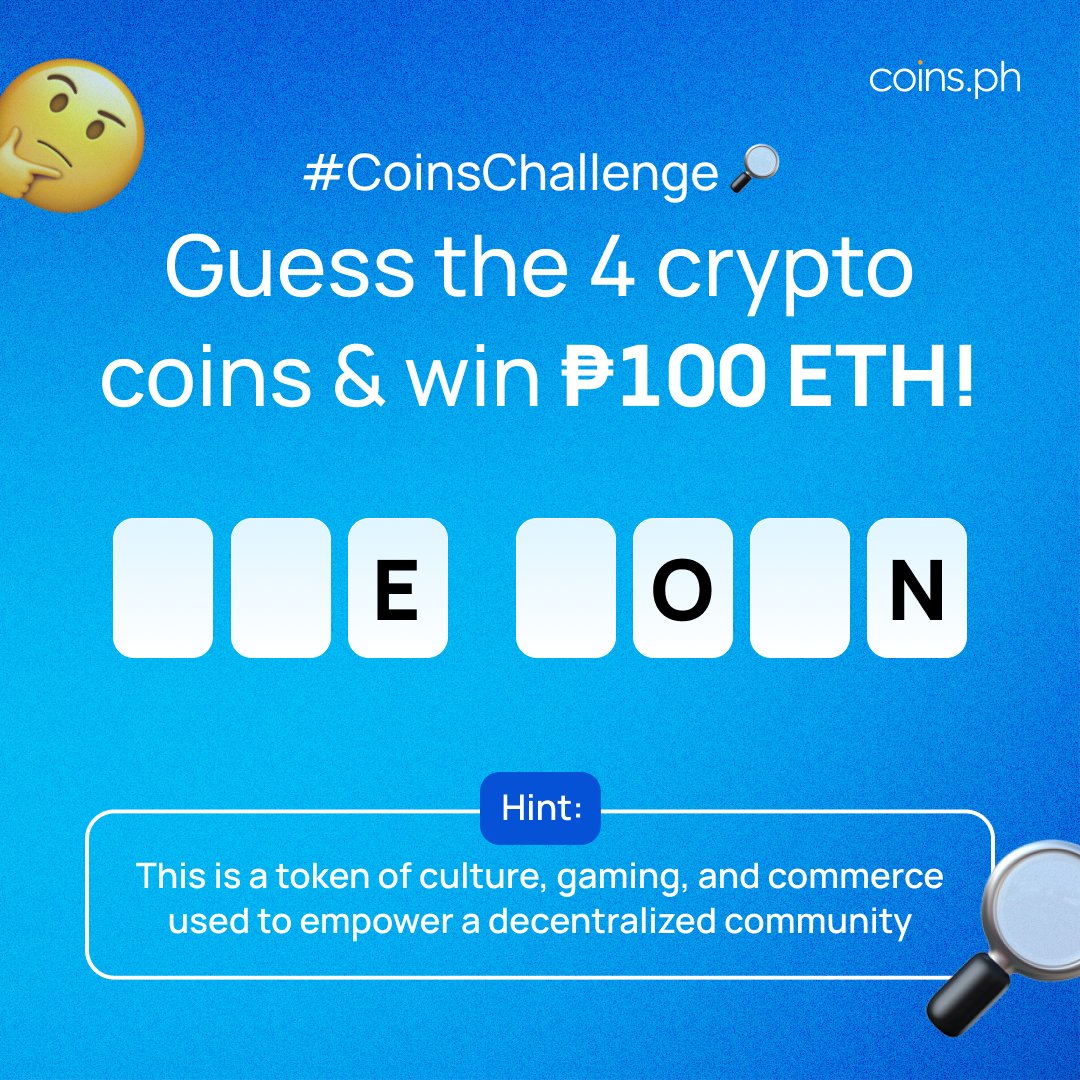 Coins.ph on Twitter: "#CoinsChallenge: Guess all 4 crypto tokens & get a chance to win ₱100 in ...