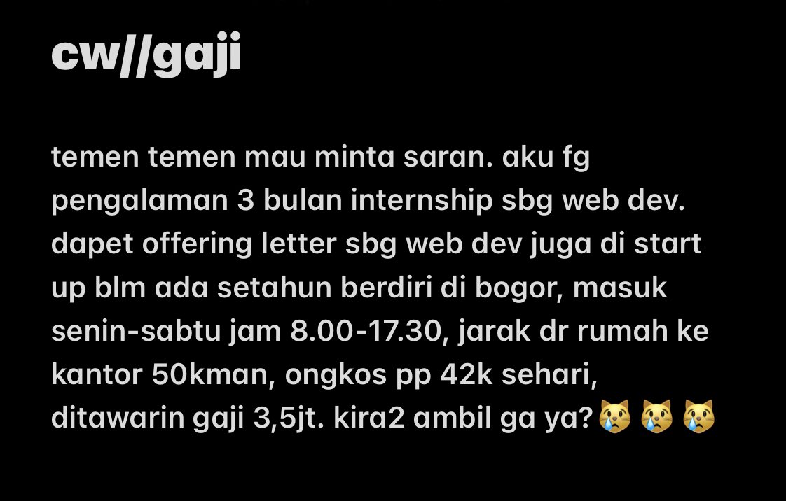 BACA RULES DI (bit.ly/worksfess) on Twitter: "temen-temen work! aku minta tolong sarannya ya🙏🏻🤧 ...