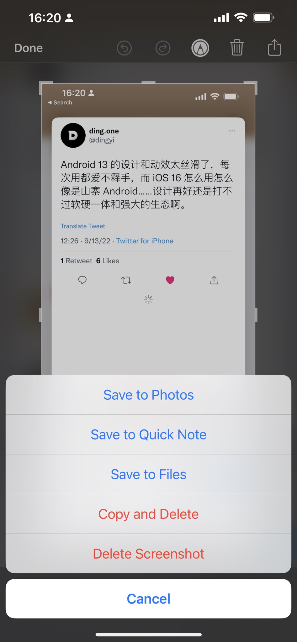 Frad on Twitter: "说到山寨感第一想到这个action sheet，期待Apple什么时候给弄满整个屏幕。 https://t.co/Cx6aPRZRdw" / Twitter