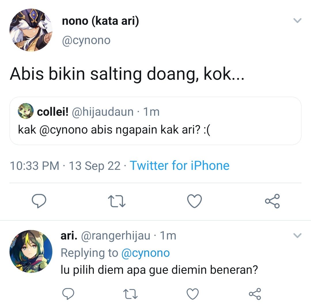 GABUNG KOMUNITAS FANFIC 📌 on Twitter: "onetweet au! cw // bxb , cynonari , cyno x tighnari malem ...