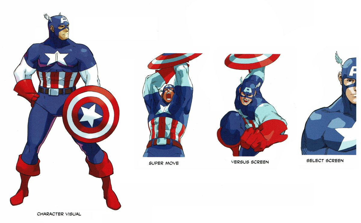 Marvel VS Capcom - Captain America artwork. VideoGameArt&Tidbits ...