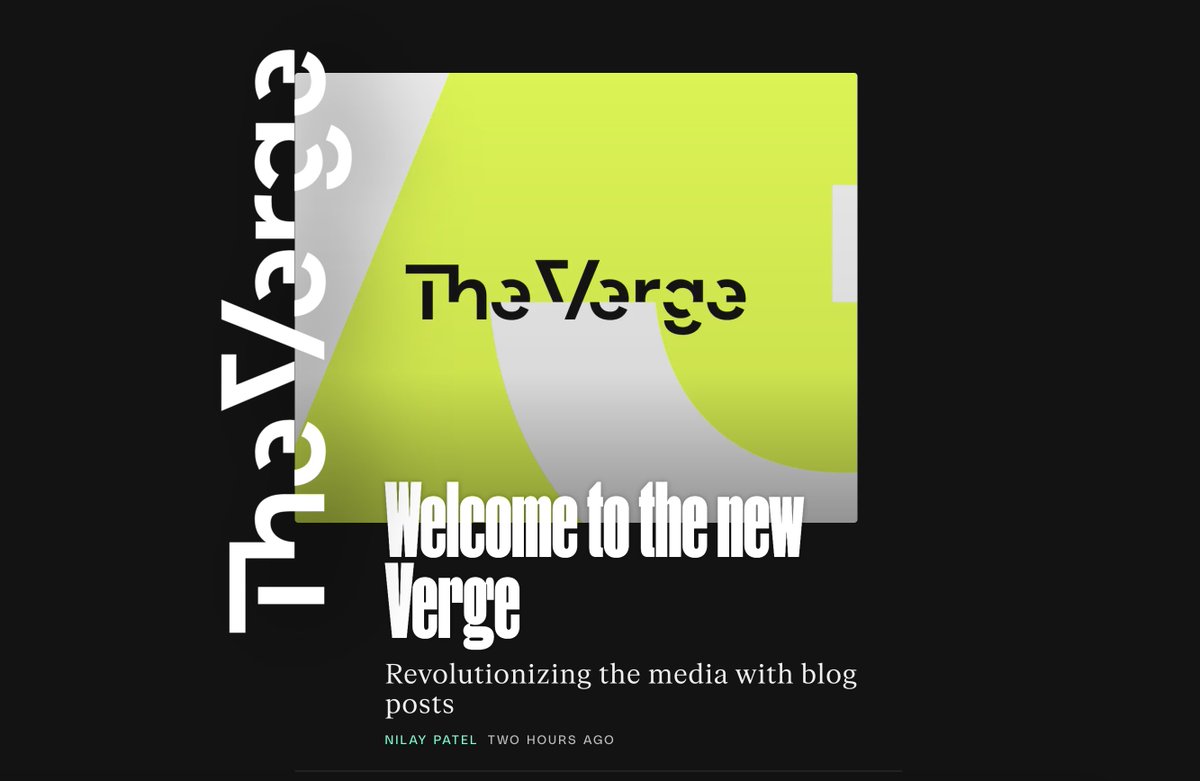 Today @TheVerge launched a new blog design. The redesign is a BEAUTIFUL ...