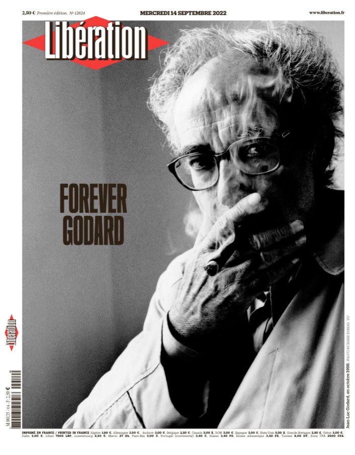 Libération on Twitter: "La une de @libe après la mort du cinéaste Jean-Luc Godard ⚫️ Forever ...