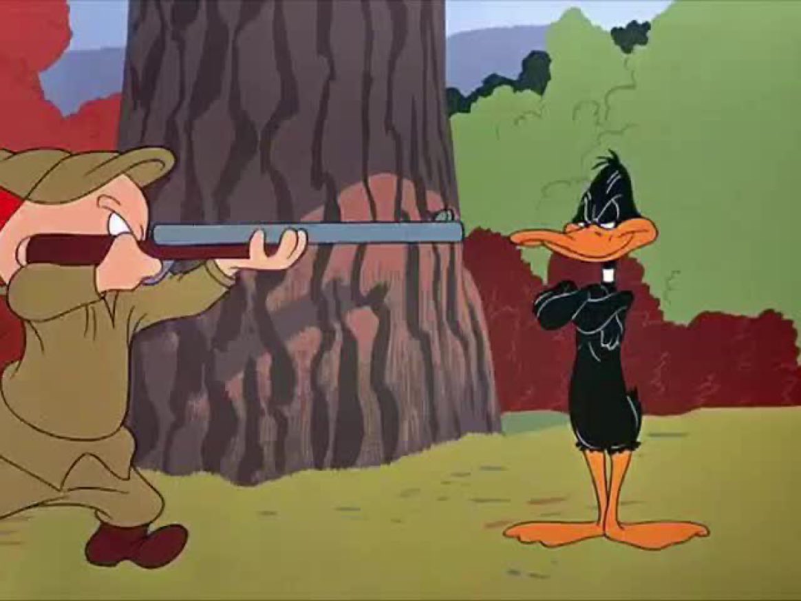 Elmer Fudd Shooting Duck Face
