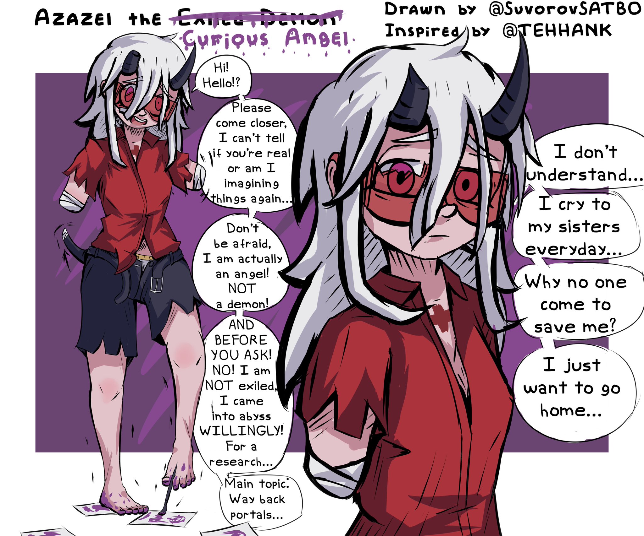 Mikhail Suvorov (Commissions are open) on Twitter: "Exiled Azazel. Tried to take over Hell, but ...