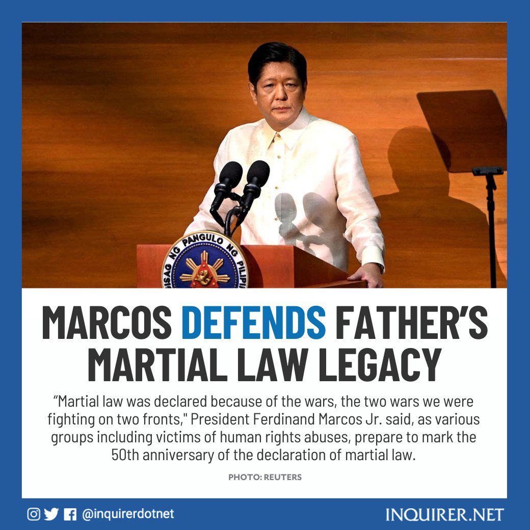 Renato Reyes, Jr. on Twitter: "On the 50th anniversary of the declaration of Martial Law, the ...