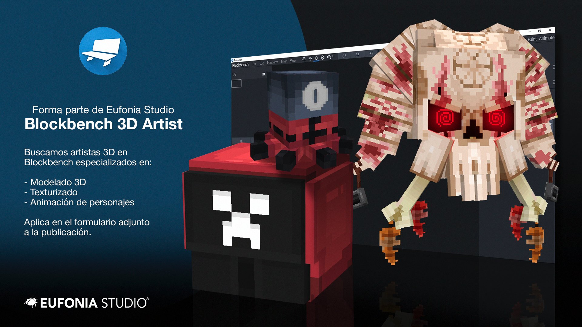 Eufonia Studio on Twitter: "ARTISTAS 3D BLOCKBENCH Necesitamos a los mejores artistas 3D con ...