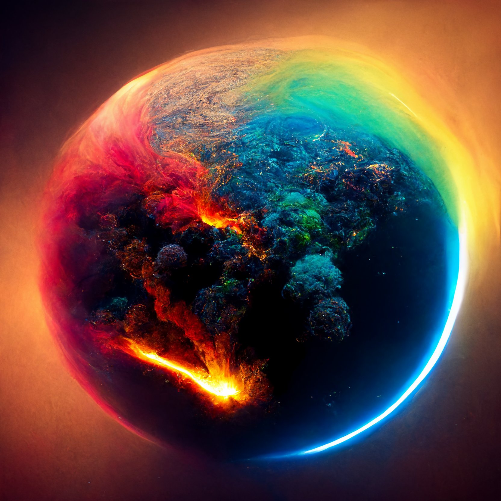 Rainbow Earth Wallpaper