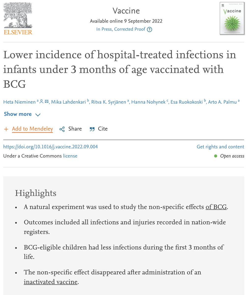 J Sato on Twitter: "フィンランド新生児の全国治療データで、BCGデンマーク株に非特異的効果があるかを検証 ↓↓ ・誕生時にBCG💉した新生児は、生後3ヶ月間の感染症や肺炎が ...