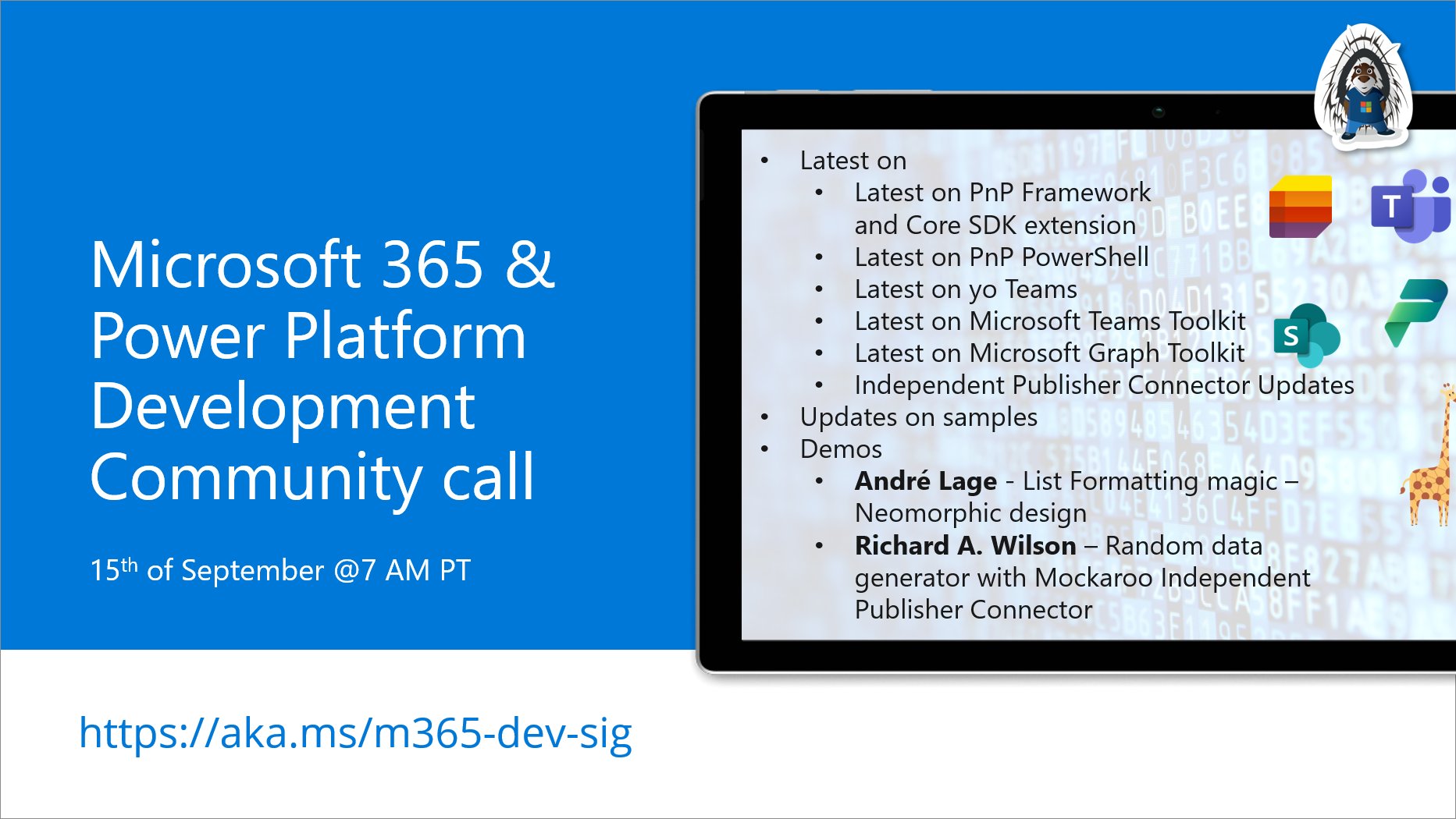 Microsoft 365 Developer on Twitter: "📅 Agenda for the #Microsoft365dev ...