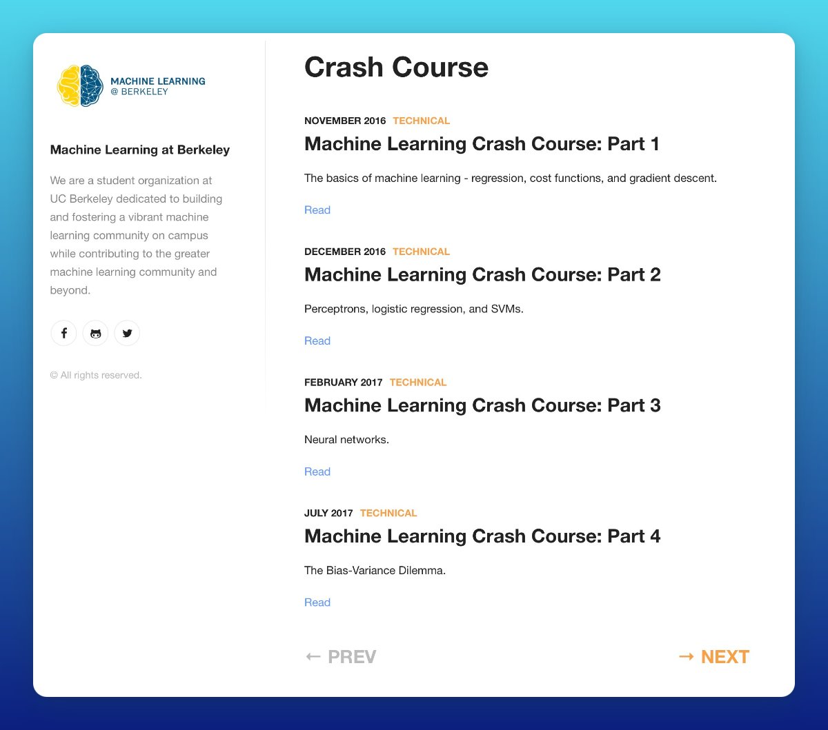 Santiago on Twitter: "Free, Machine Learning Crash Course from Berkeley: https://t.co/BIdaJHeN7x ...