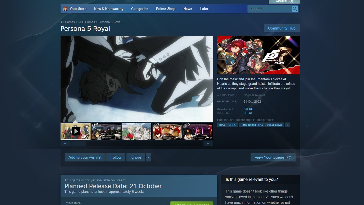 FemSee (Commissions Closed) on Twitter: "Seeing P5R on steam still makes me feel so weird lol ...