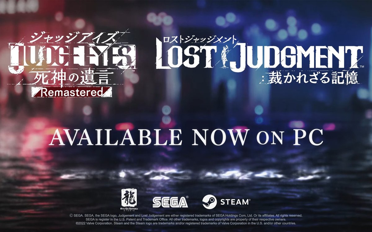 Dexerto Deals on Twitter: "Judgement and Lost Judgement are now available on Steam. Judgement ...