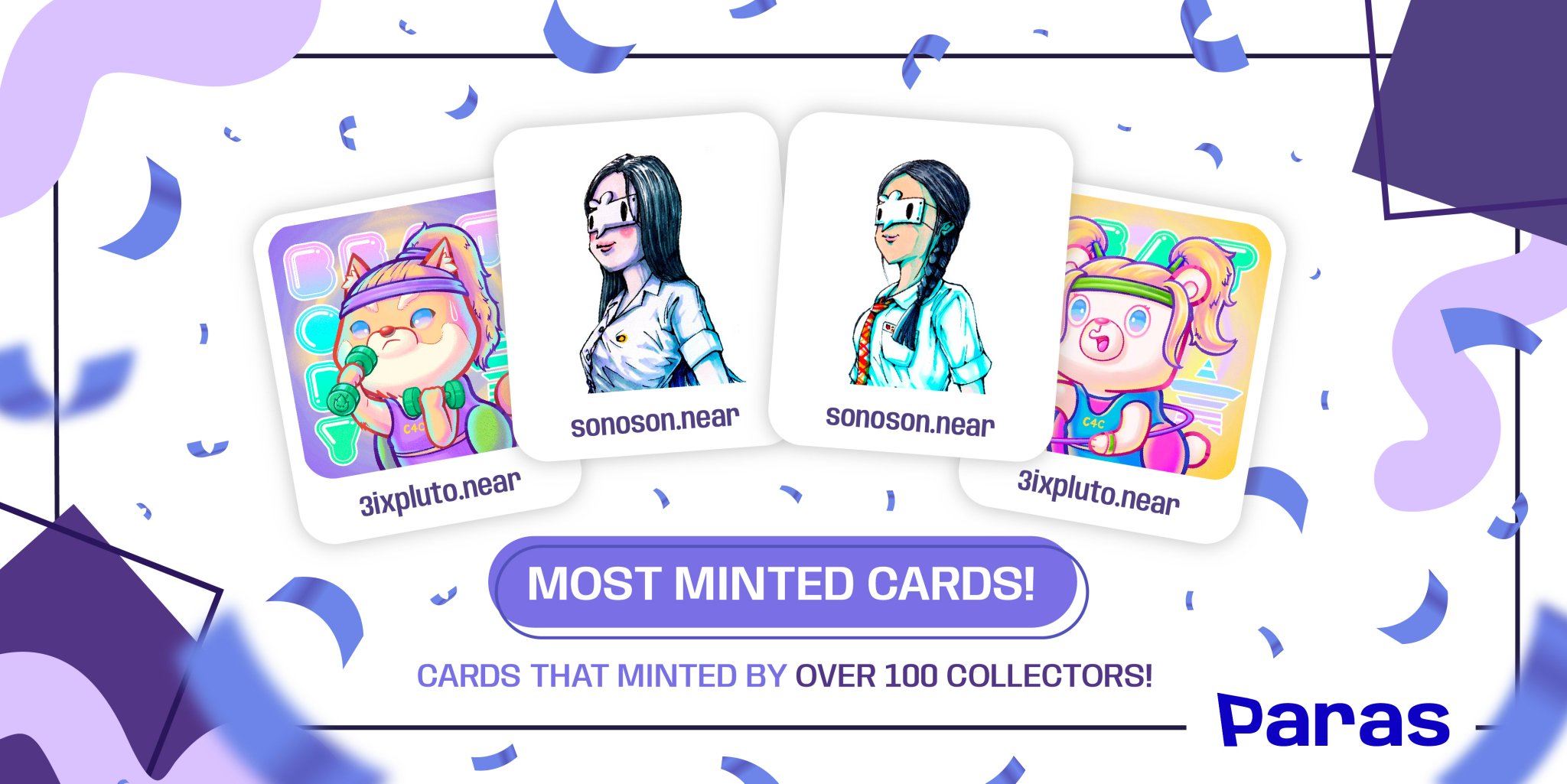 Paras: NFT Marketplace | NEARCON 2022 🔥 on Twitter: "👏🏻4 most minted cards are: https://t.co ...