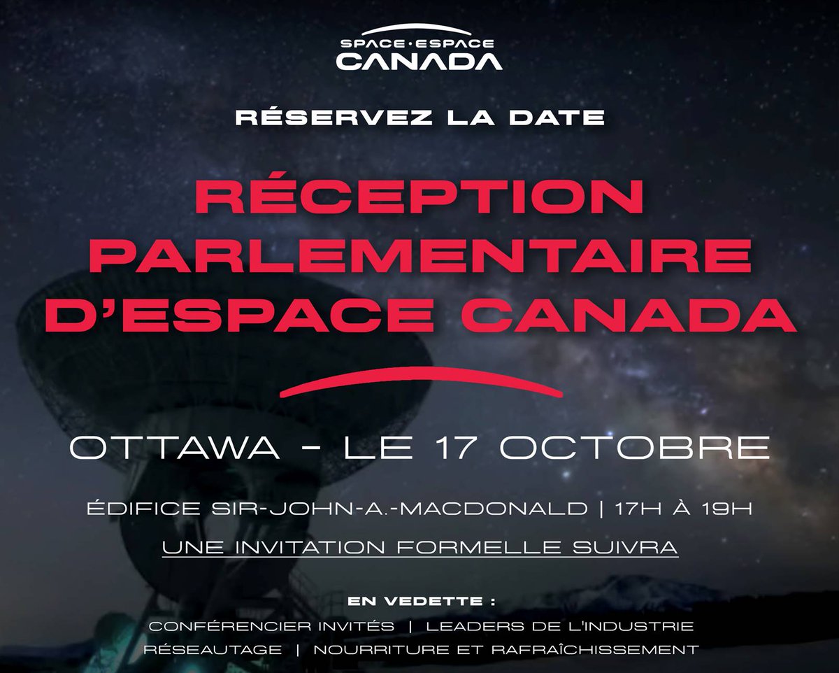 Space Canada | Espace Canada on Twitter: "Espace Canada se rend à Ottawa ! Le 17 octobre, une ...