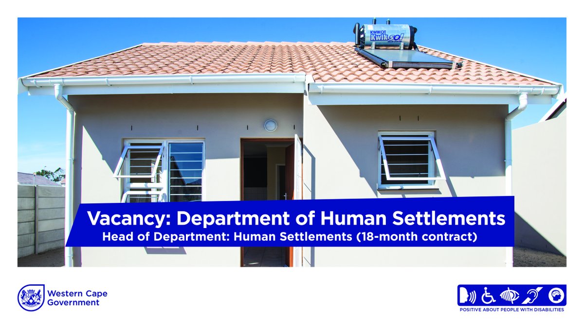 Western Cape Gov on Twitter: "The Department of Human Settlements has an exciting opportunity ...